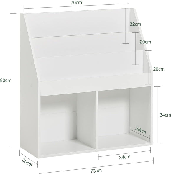 Kids Shelving Unit 3 Shelves 2 Compartments - The Little Warehouse