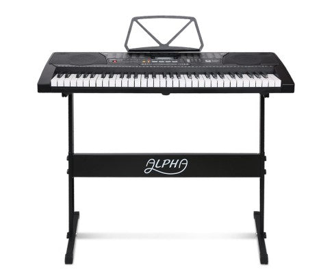 Alpha 61 Keys Electronic Piano Keyboard Digital Electric w/ Stand Ligh ...